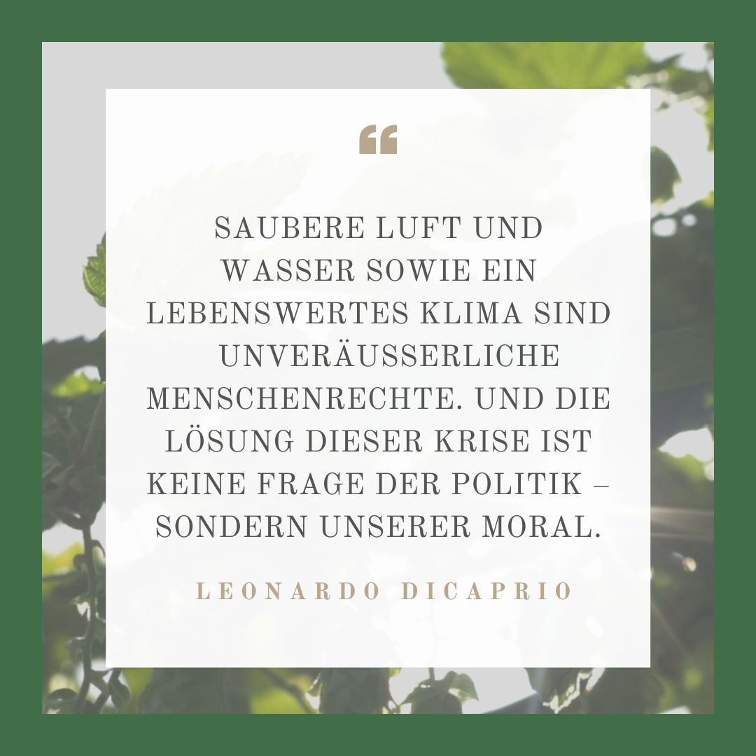 „Saubere Luft und Wasser sowie ein lebenswertes Klima sind ...